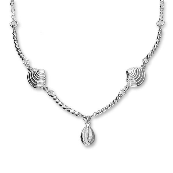 Groatie Buckie & Venus Shell Silver Necklet FN1 – Jewellery of Scotland