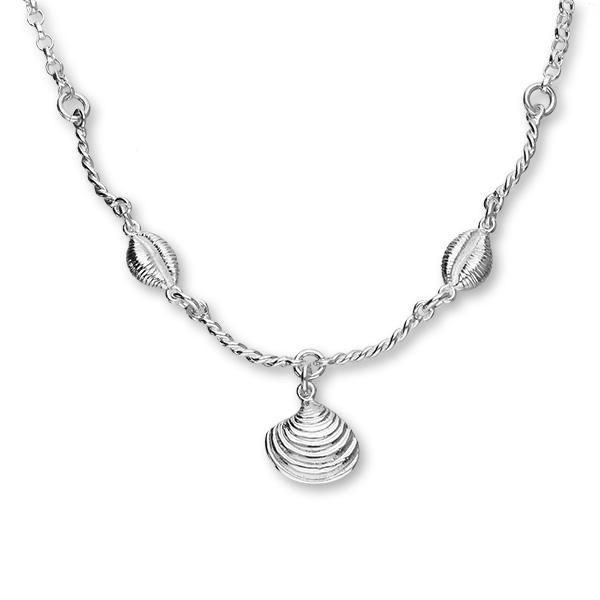 Groatie Buckie & Venus Shell Silver Necklet FN2 – Jewellery of Scotland
